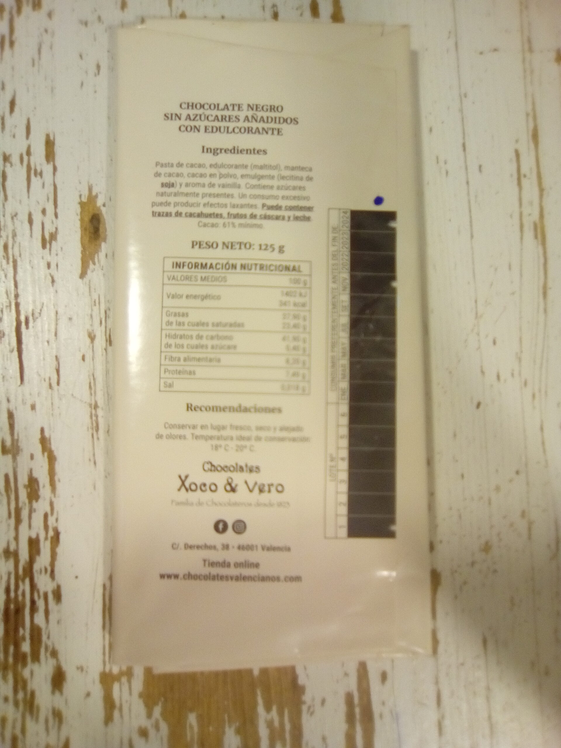 Tableta Chocolate PURO SIN AZUCÁR 85% añadido con maltitol - Chocolates ...